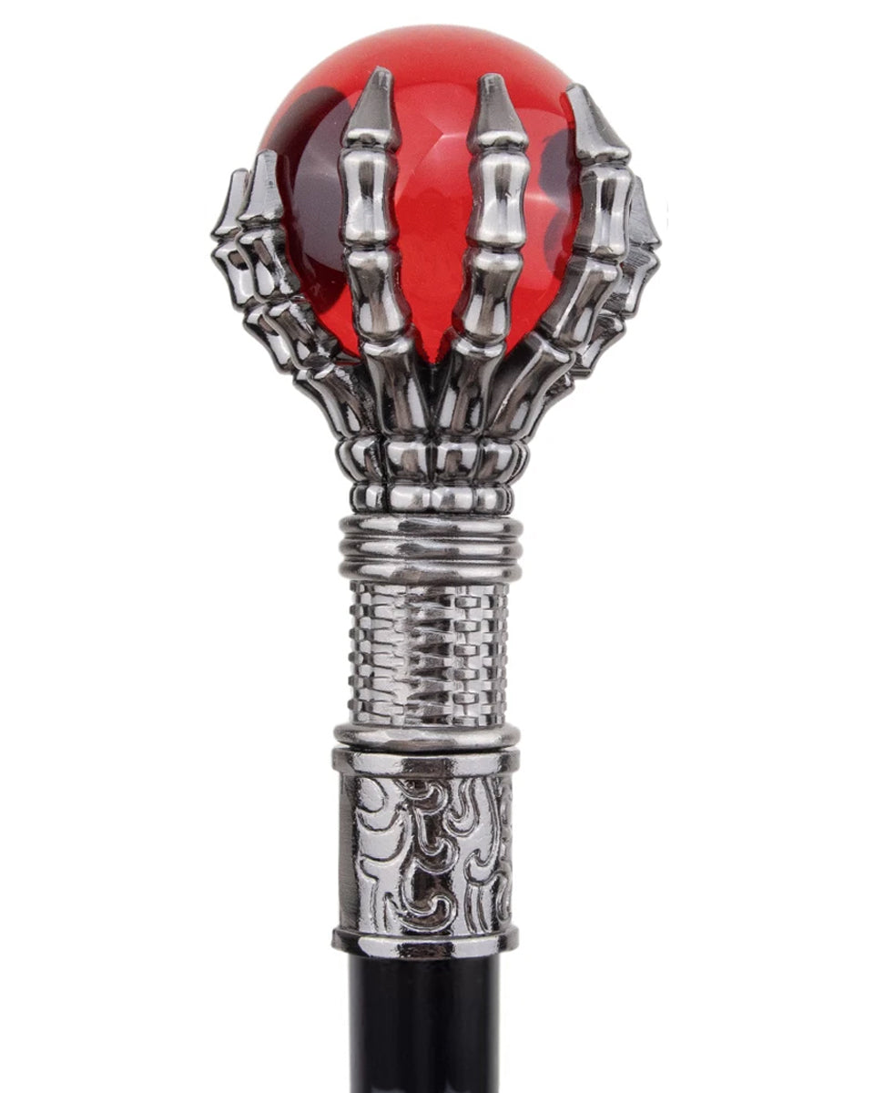 Penny Dreadful Gothic Skeleton Hand Swaggering Cane - Red Orb – Violent ...