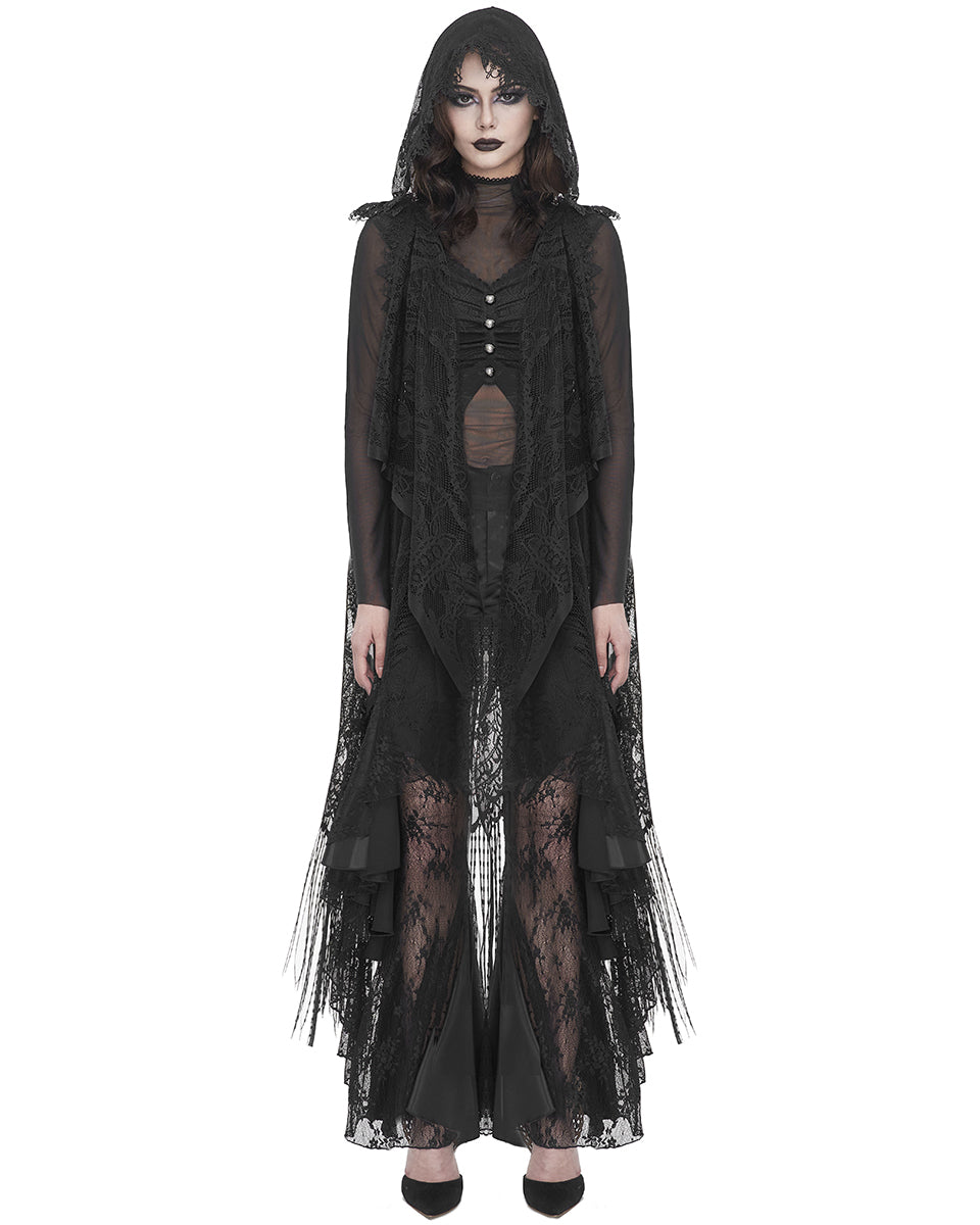 Devil Fashion Elegant Bohemian Gothic Paisley Lace Hooded Cloak Vest ...
