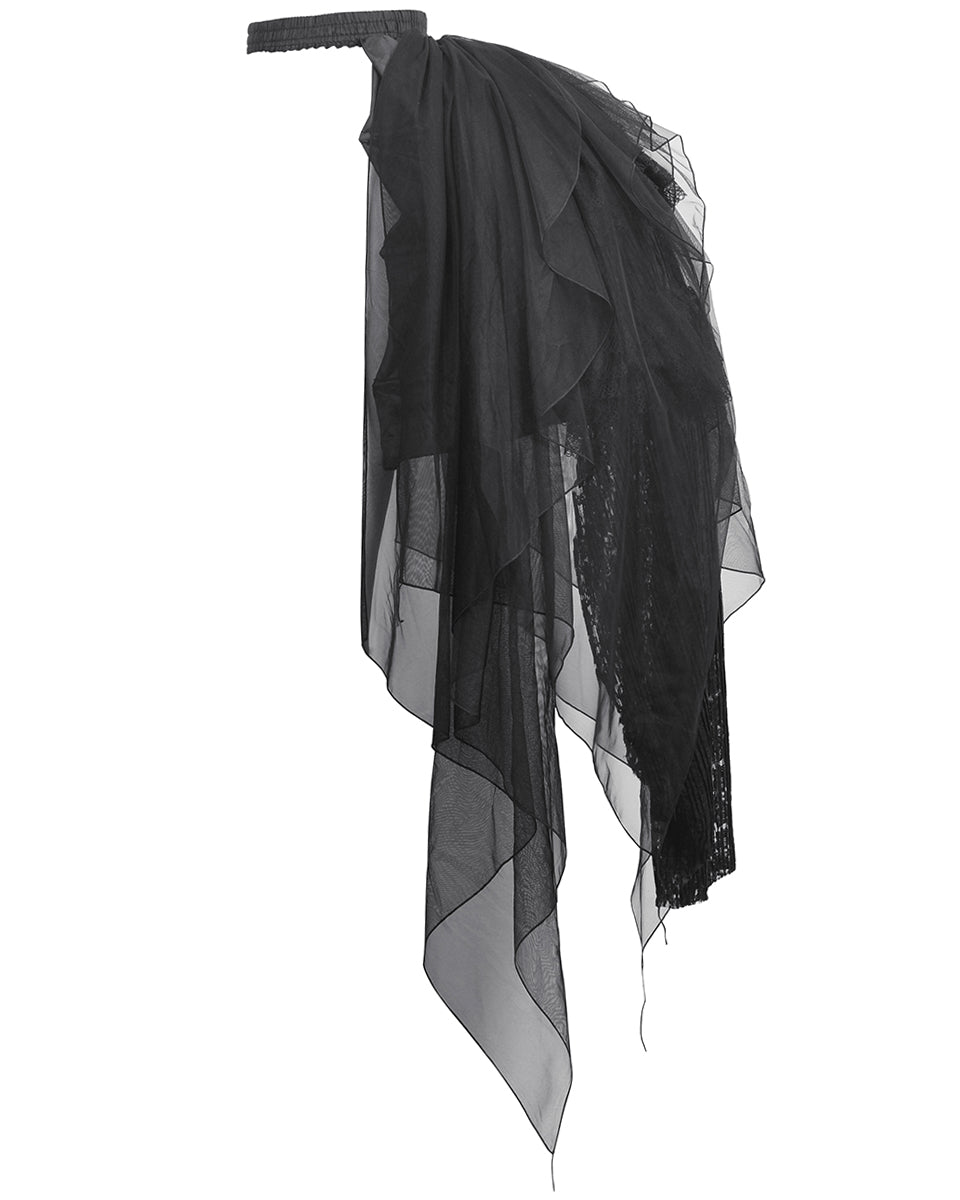 Dark In Love Gothic Burlesque Lace Structured Bustle Lift Skirt ...