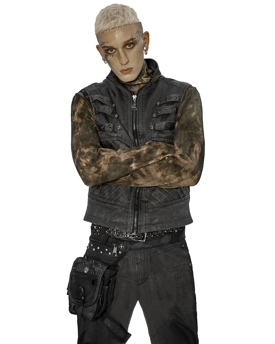 Punk Rave Mens Apocalyptic Punk Studded Utility Belt & Hip Bag ...