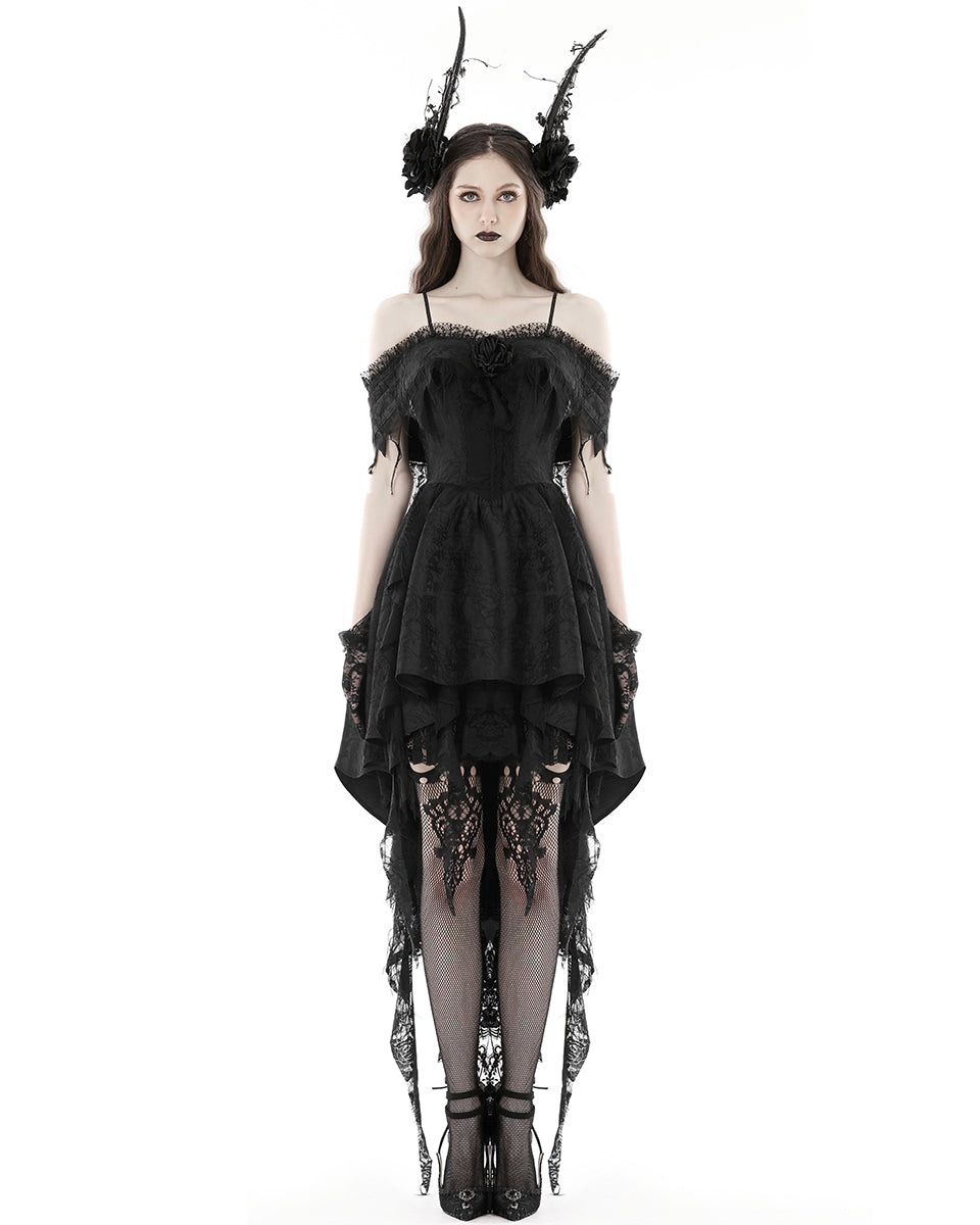Dark In Love Womens Roses In Darkness Hi-Low Prom Dress – Violent Delights