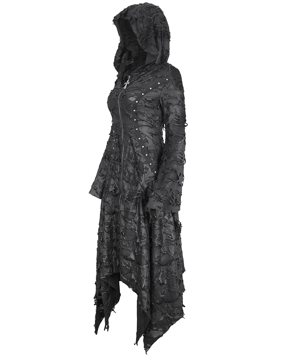 Devil Fashion Apocalyptic Punk Shredded Hooded Cloak Jacket – Violent ...