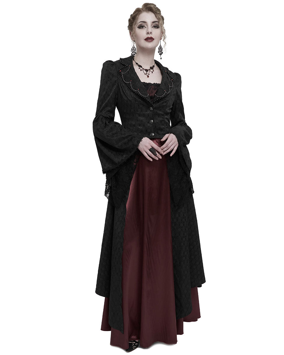 Eva Lady Womens Long Gothic Courtesan Jacquard Dress Coat – Violent ...