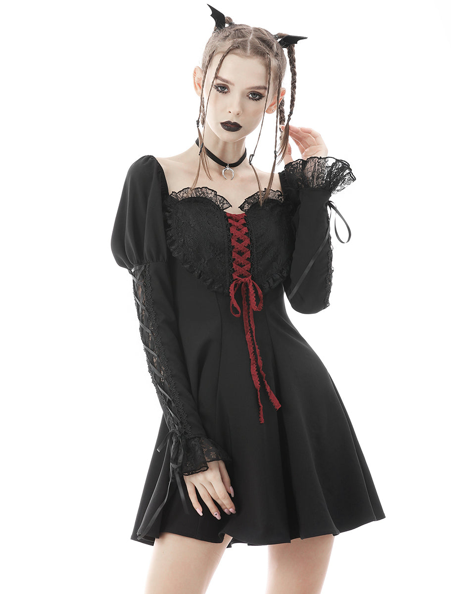 Dark In Love This Bleeding Heart Gothic Mini Dress – Violent Delights