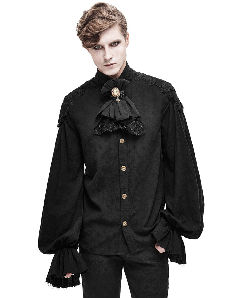 Devil Fashion Ellisandor Mens Gothic Poet Shirt - Black – Violent Delights