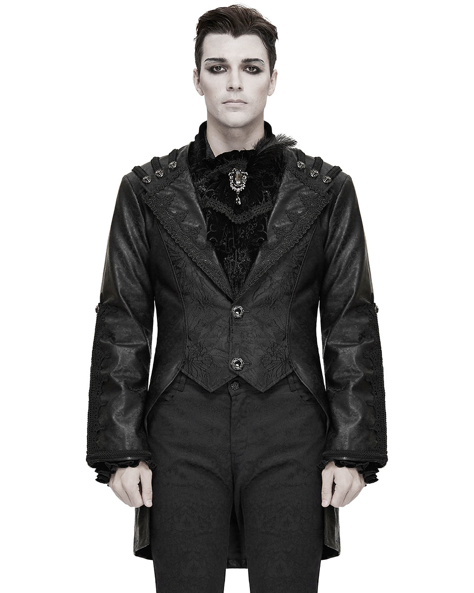 Devil Fashion Osiris Nightfall Mens Gothic Faux Leather Tailcoat ...