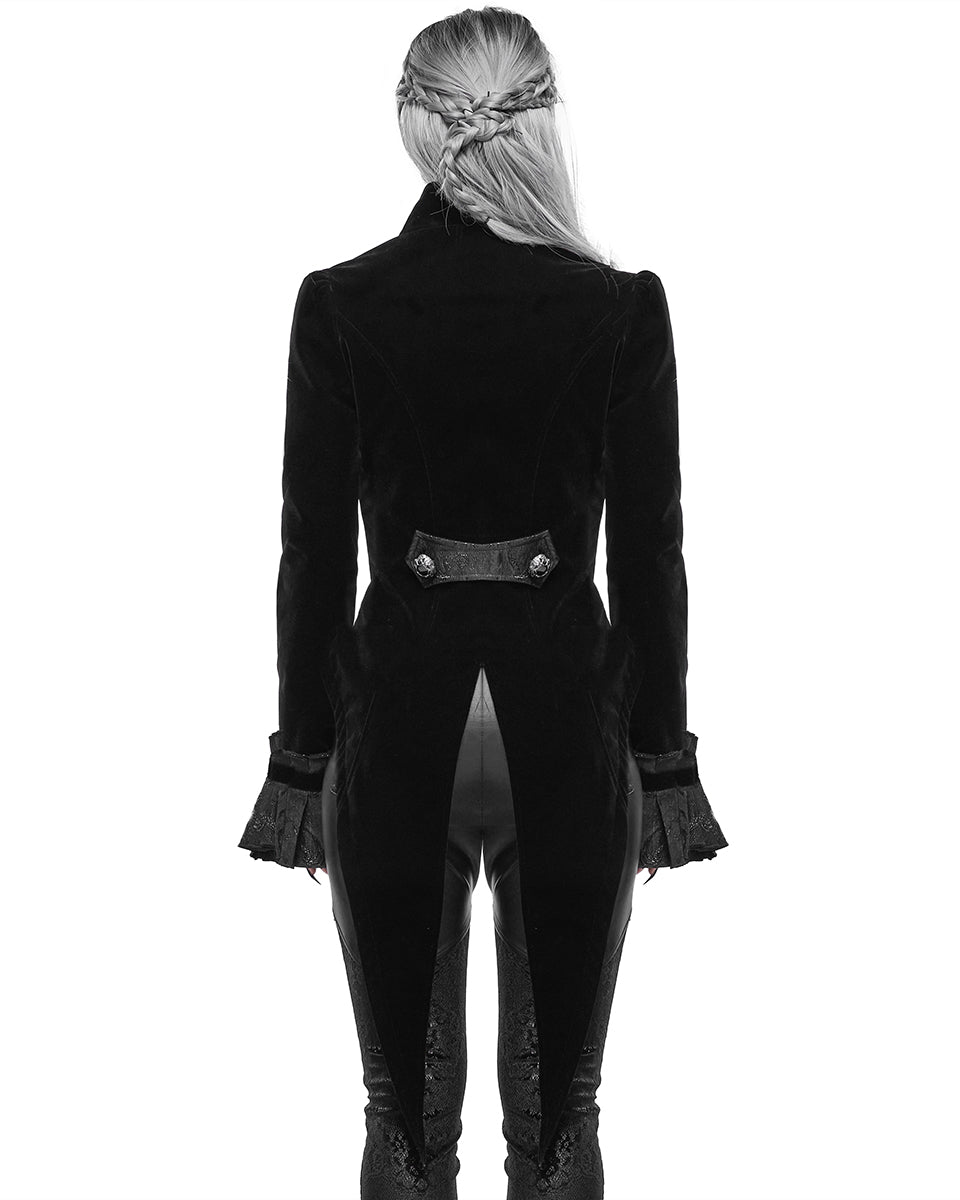 Devil Fashion Womens Victorian Gothic Velvet Keyhole Tailcoat – Violent ...