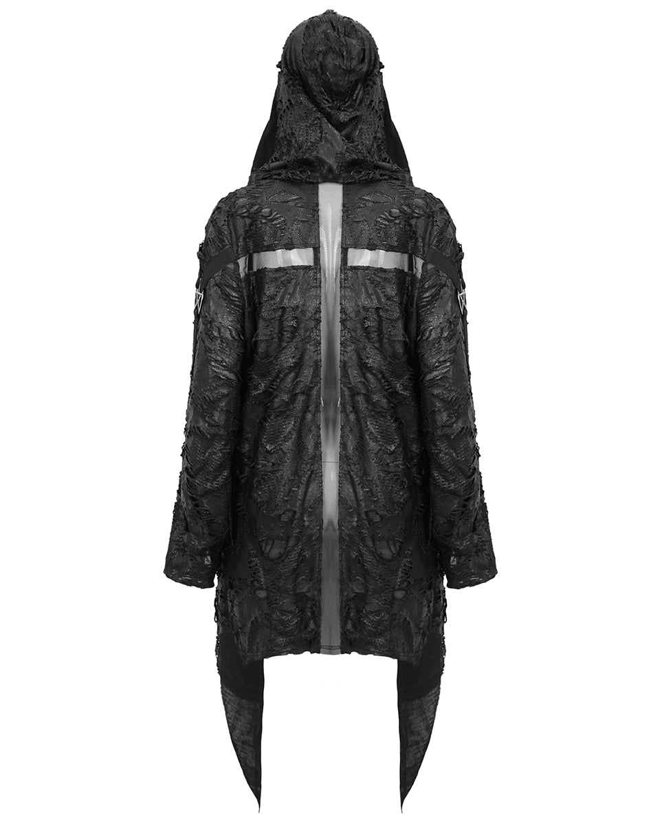 Devil Fashion Womens Gothic Punk Grunge Shredded Hooded Cloak Cardigan ...