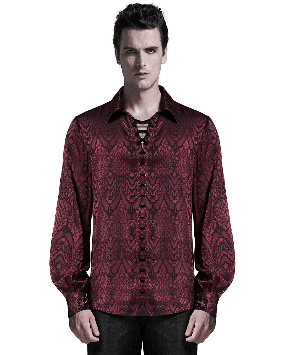 Punk Rave Mens Serpentine Gothic Dandy Shirt - Red – Violent Delights